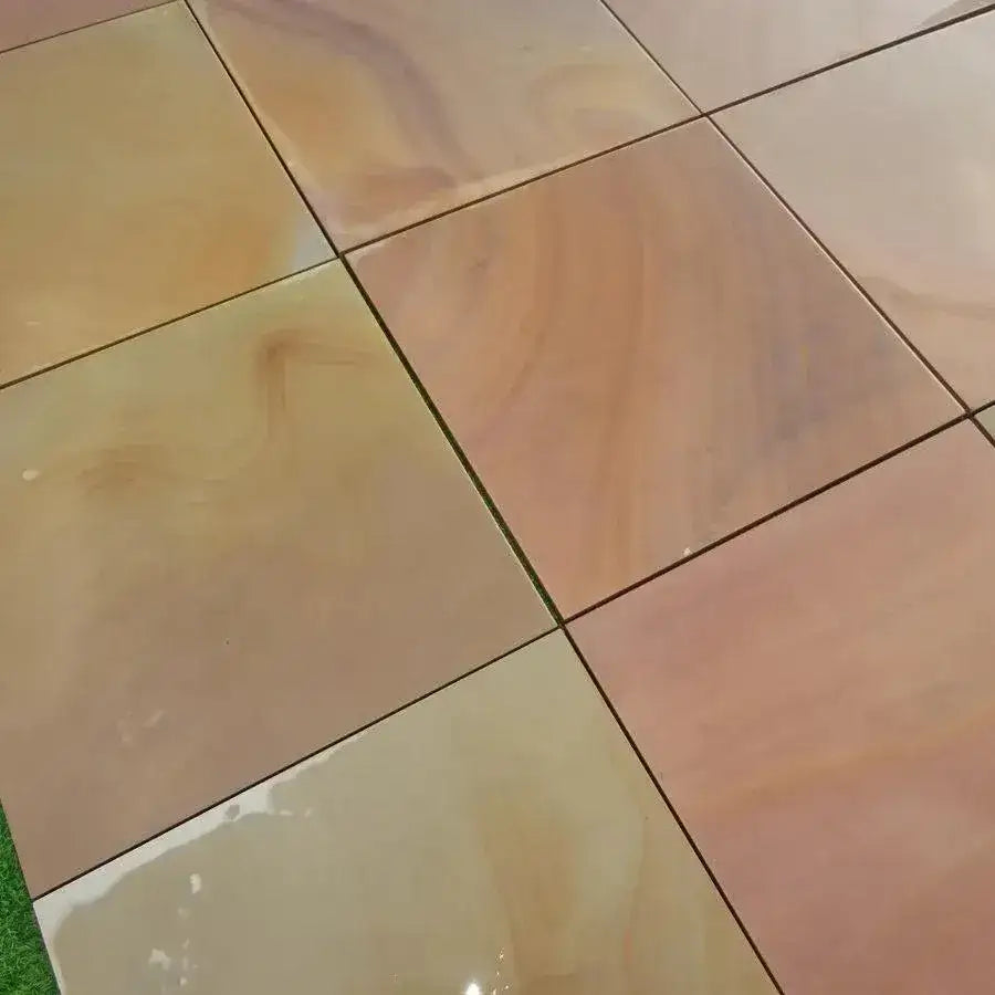 Rippon Buff Smooth Indian Sandstone Paving 600 x 600