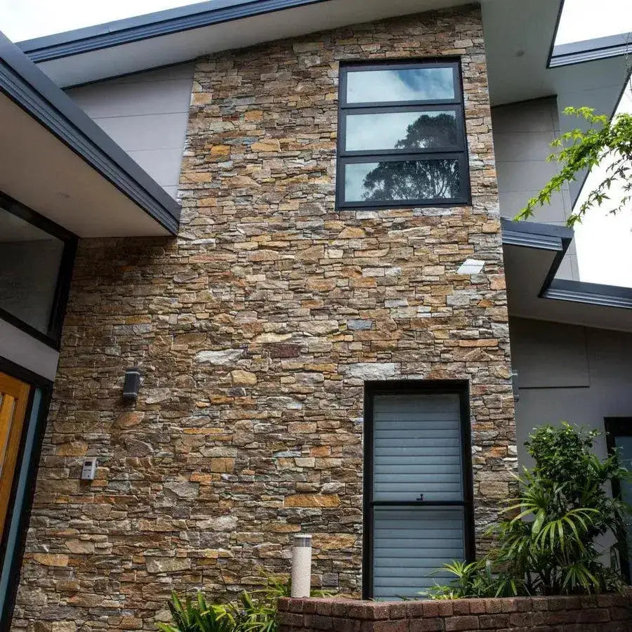 Exterior Stone Cladding Gold Quartz Z Panels 550 x 200