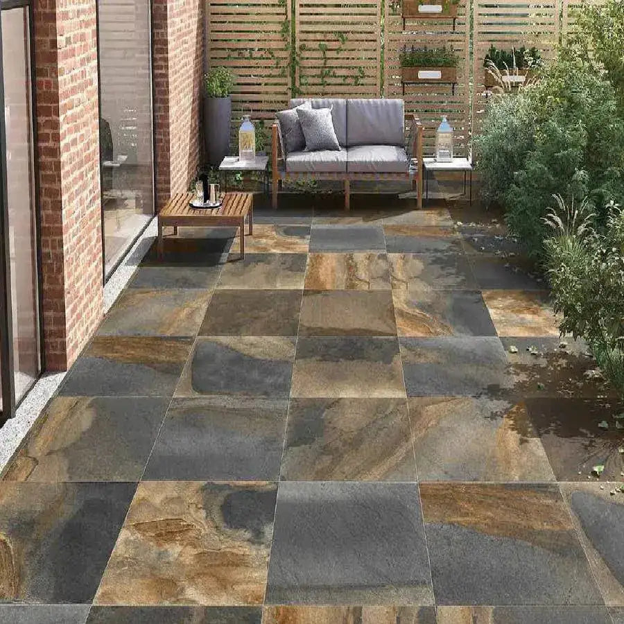 Gold Slate Porcelain Paving Slabs 600 x 600 | Paving Slabs UK
