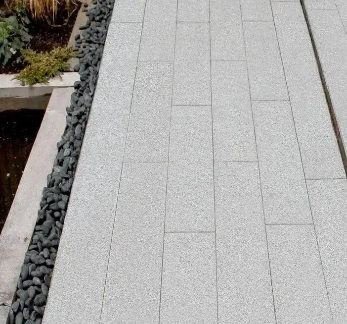 Silver Grey Granite Paving Plank Linear 900 x 200 | Paving Slabs UK